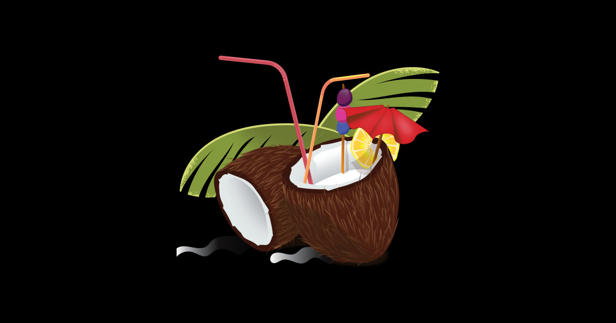Tropical Coconut Drinks - Coconut Drink - Sticker | TeePublic