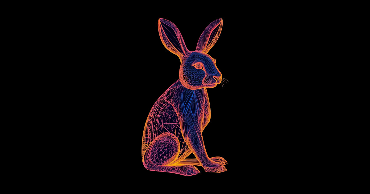 AI DMT Bunny Rabbit Art - Psychedelic Digital Drawing - Ai - Sticker ...