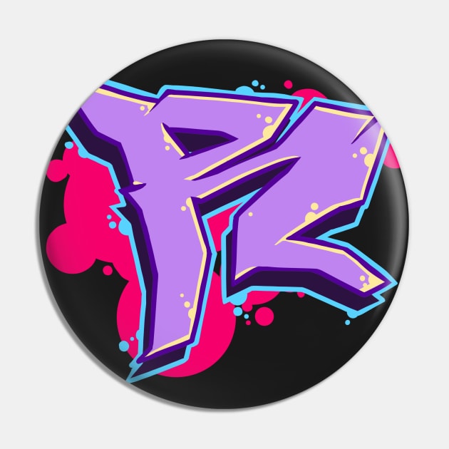 Letter R - Graffiti Street Art Style - Graffiti Letter - Pin | TeePublic