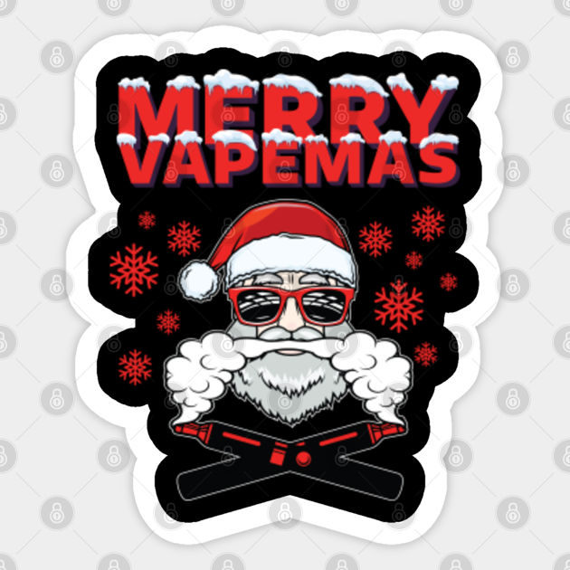 Merry Vapemas - Vaping Santa - Vaping Lifestyle - Sticker | TeePublic