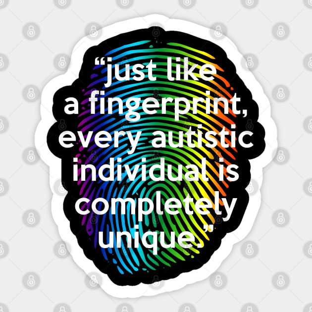 Colorful Fingerprint For Autism Acceptance - Autism Acceptance ...