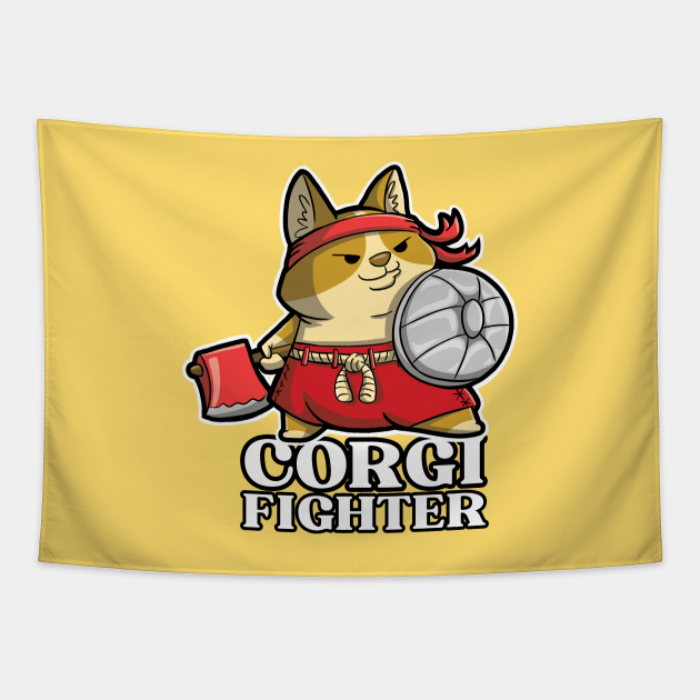 The Brave And Cute Corgi Fighter With An Axe And Shield - Corgi ...