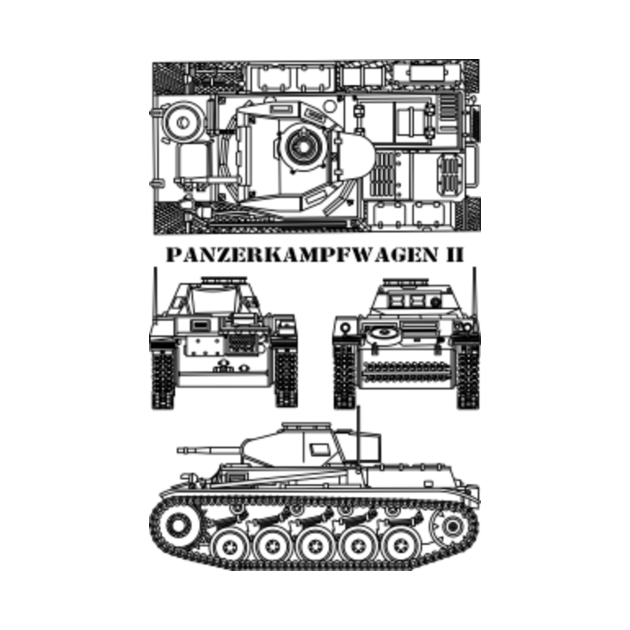 Panzer II 2 Tank German WW2 Light Tanks Blueprint Diagrams Gift ...
