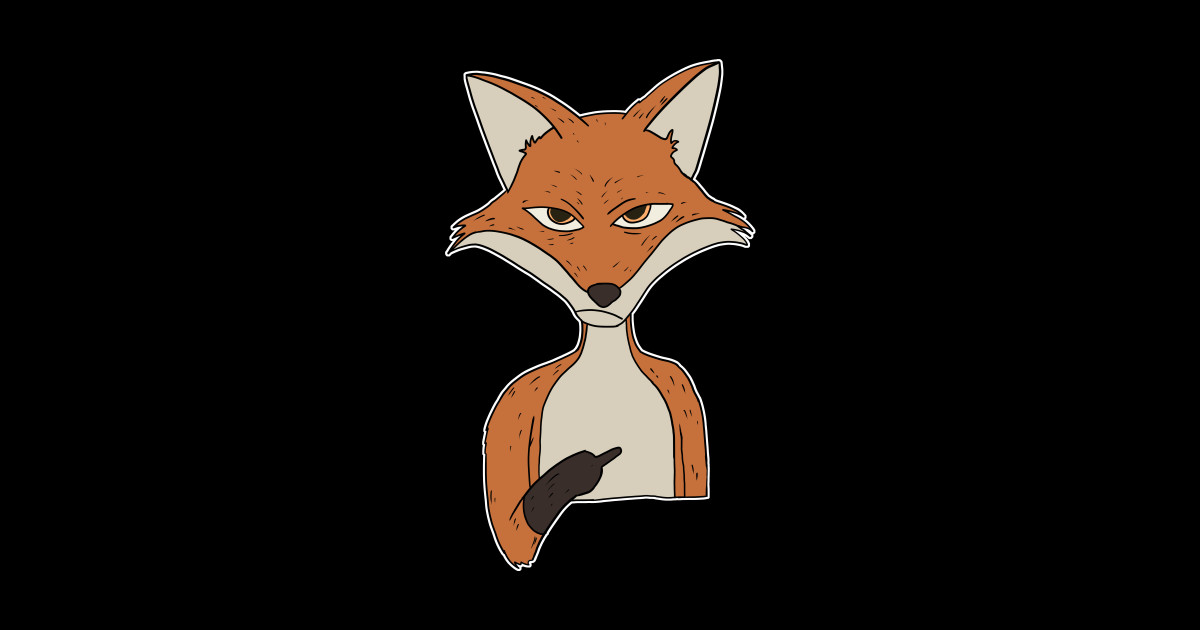 Grumpy Fox Holding Middle Finger - Middle Finger - Sticker | TeePublic