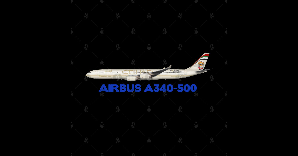 Airbus A340-500 - Etihad Airways - A345 - Sticker | TeePublic