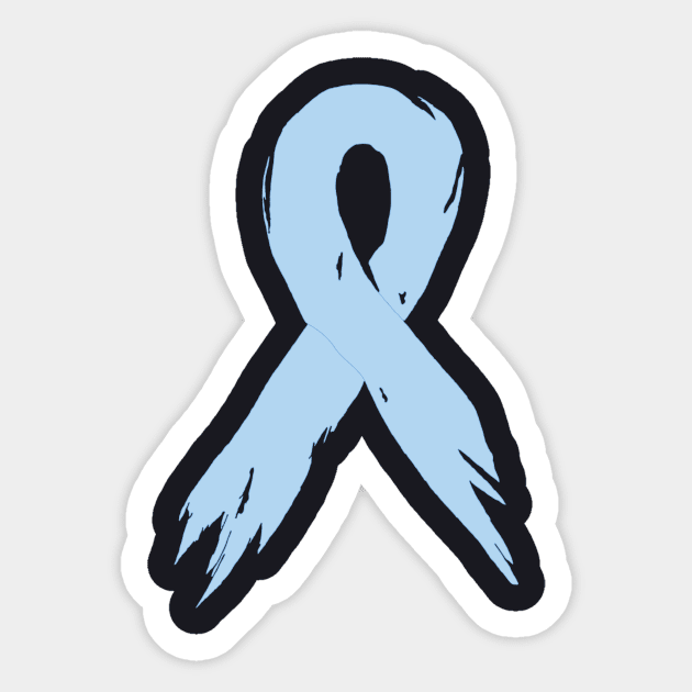 Battled Prostate Cancer Ribbon - Hand Drawn - Prostate Cancer - Sticker ...