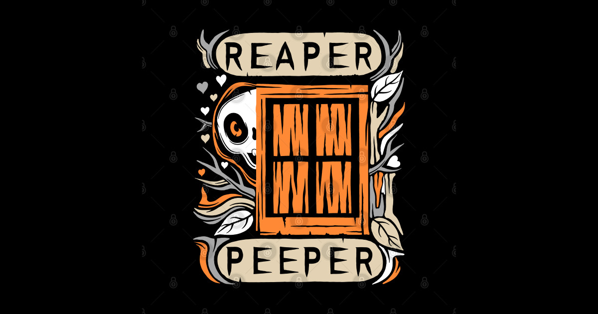 Halloween Grim Reaper Peeper - Halloween Grim Reaper - Sticker | TeePublic
