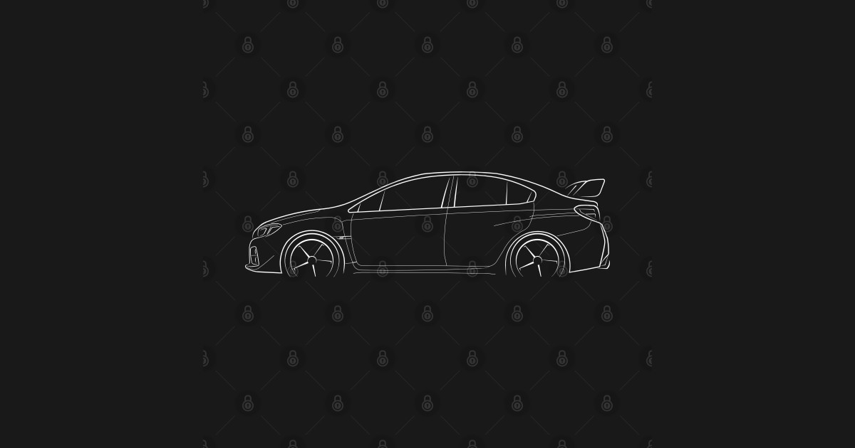 front/profile - Subaru Impreza WRX STI - stencil, white - Subaru Wrx ...