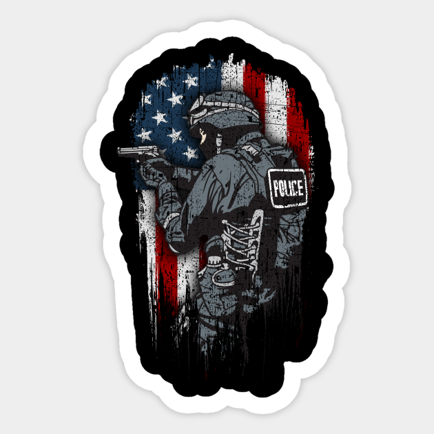 Police American Flag SWAT Cop Law Enforcement - Police - Sticker ...