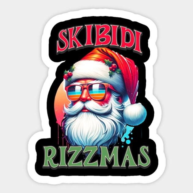 Skibidi Rizzmas Santa claus Vintage Retro Sunset - Skibidi Rizzmas ...