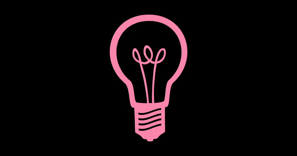 Pink Light Bulb - Light Bulb - Sticker | TeePublic