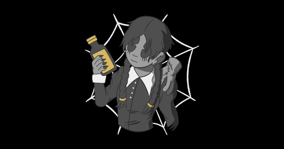 Old School Wednesday Addams - Rubber Hose - Sticker | TeePublic