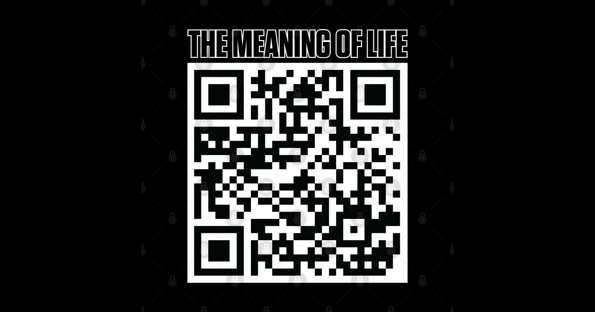 The Meaning Of Life QR Code - Meaning Of Life - Sticker | TeePublic