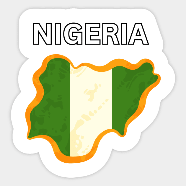 Nigeria Flag Map - Nigeria - Sticker | TeePublic