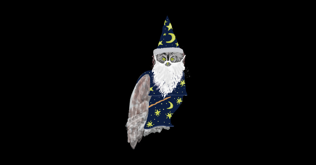 Magical Merlin - Owls - Sticker | TeePublic