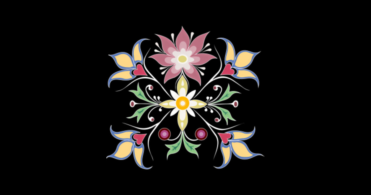 Anishinaabe Floral With Traditional Ojibwe Flowers - Floral Design ...