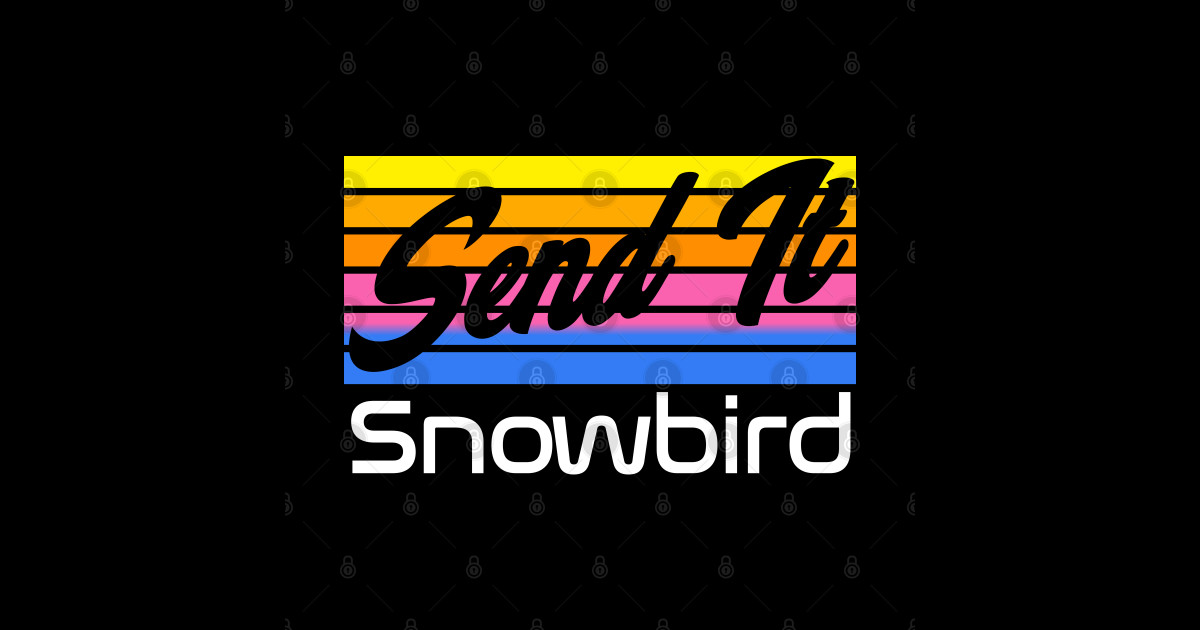 Send It! Snowbird Retro 70s/80s Style Skiing - Snowbird - Sticker ...