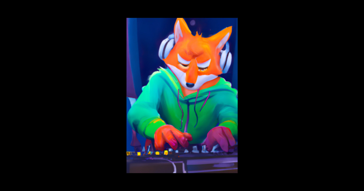 Fox at the DJ booth - Djnig Fox - Posters and Art Prints | TeePublic