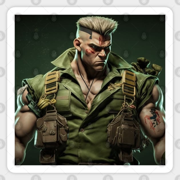 Guile Street Fighter Original Artwork - Street Fighter - Sticker ...