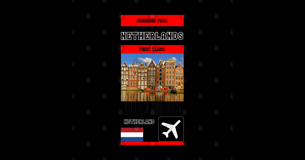 Netherlands first class boarding pass - Netherlands - Magnet | TeePublic