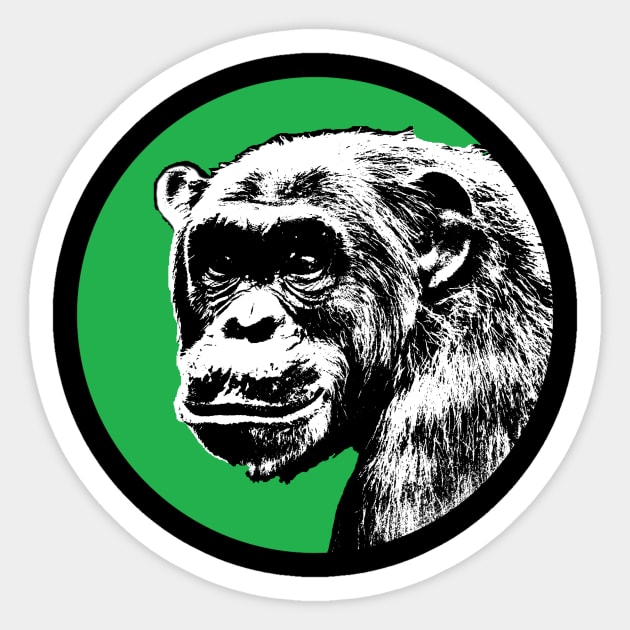 Chimpanzee Stencil - Chimpanzee - Sticker | TeePublic