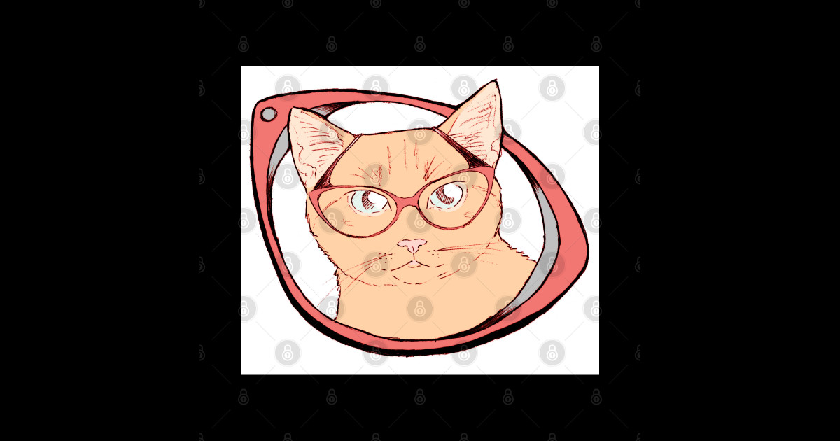 Millicent the cat in cat eye glasses - Millicent - Sticker | TeePublic