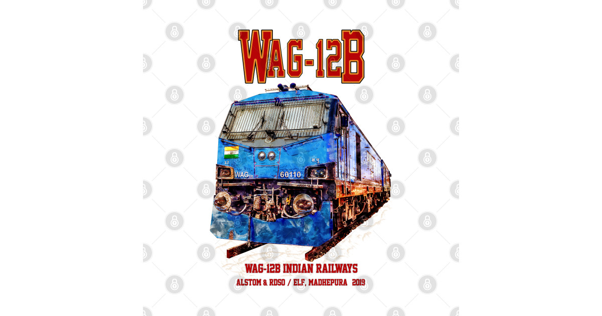 Alstom WAG-12B Electric Locomotive. WAG 12 modern Indian Railways ...