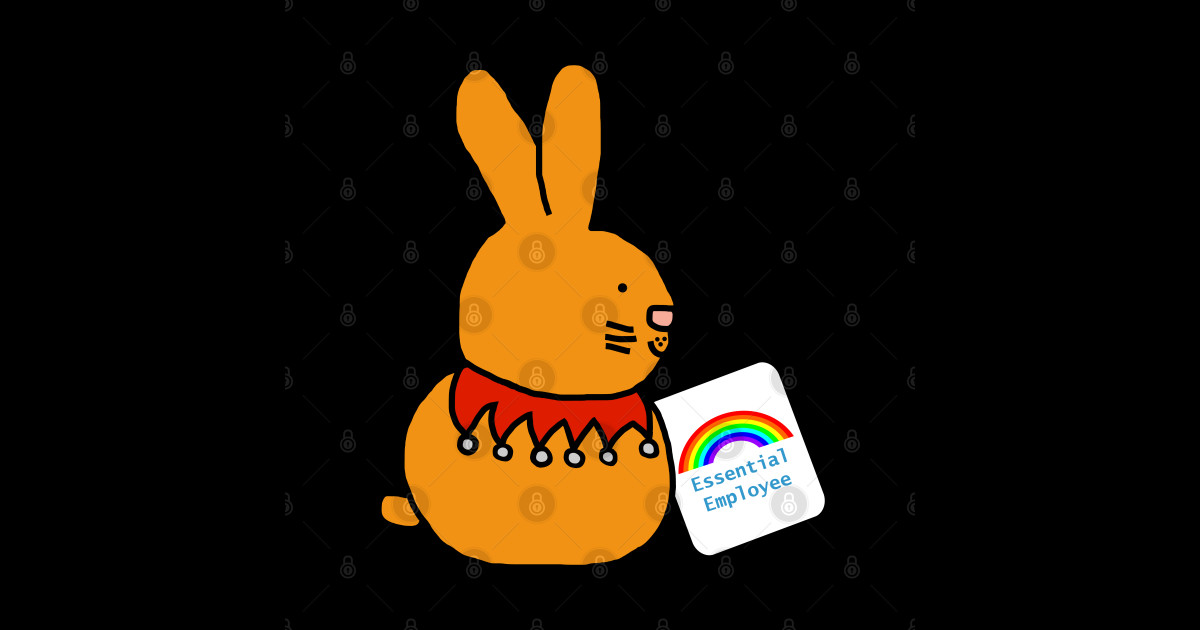 Essential Employee Bunny Rainbow - Bunny - T-Shirt | TeePublic