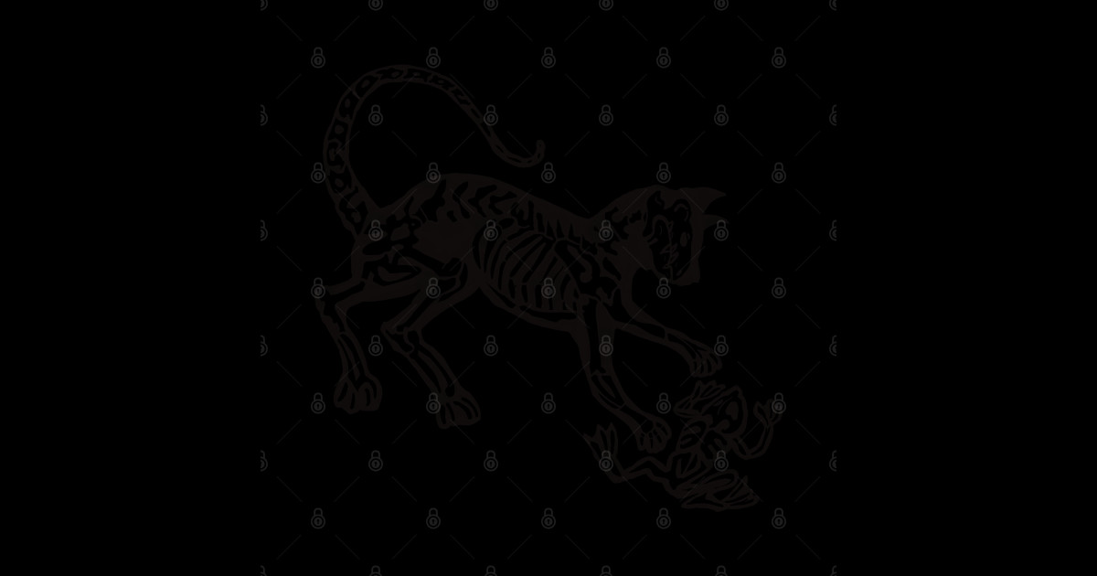 Cat’s skeleton chasing a frog - Halloween - Sticker | TeePublic