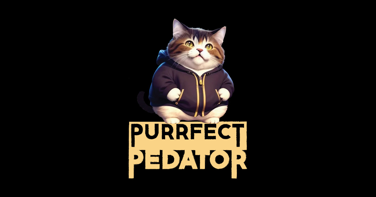 Just a Purrfect Predator Cat - Perfect Predator - Sticker | TeePublic