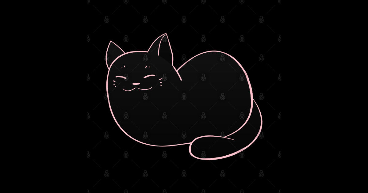 Pastel Goth Kitty (Black) - Cat - Sticker | TeePublic