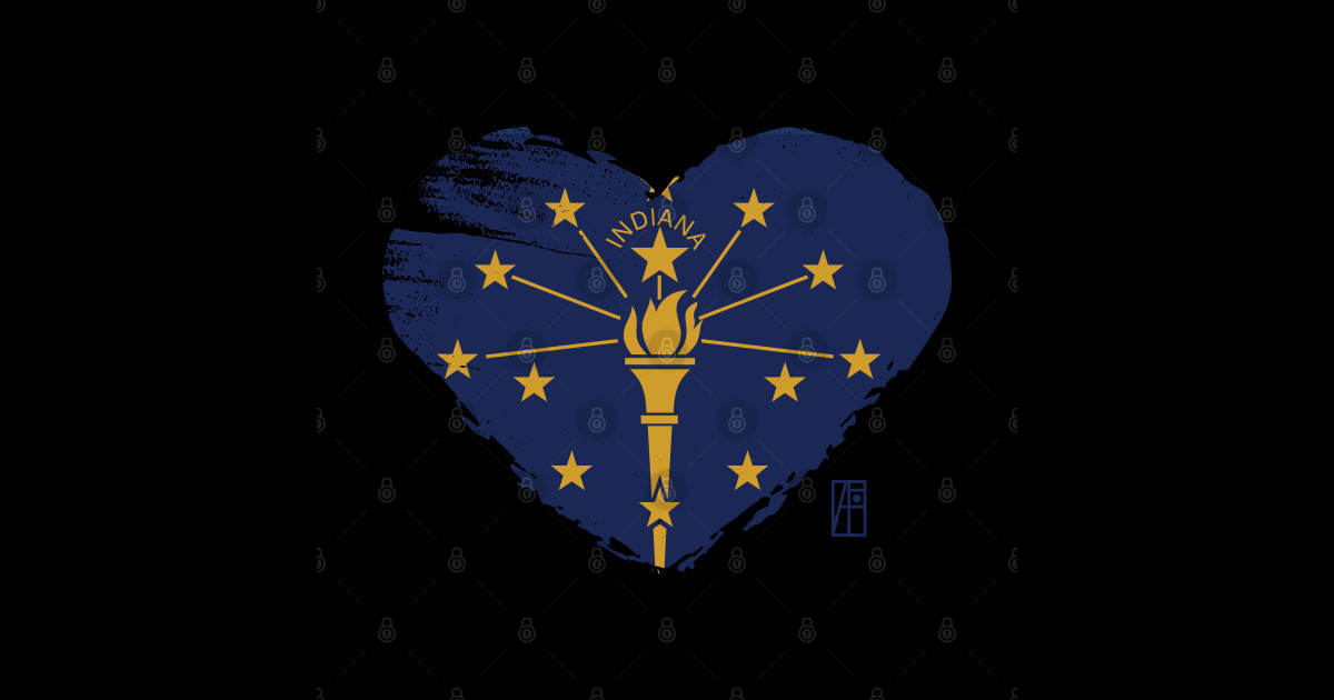 U.S. State - I Love Indiana - Indiana Flag - I Love Indiana - Sticker ...