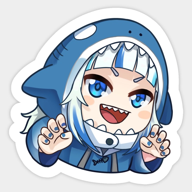 Gawr Gura Chibi - Hololive - Sticker | TeePublic