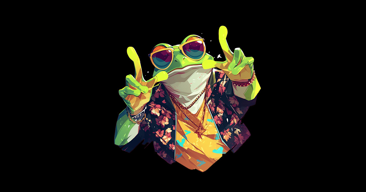 cool frog - Cool Frog - Sticker | TeePublic