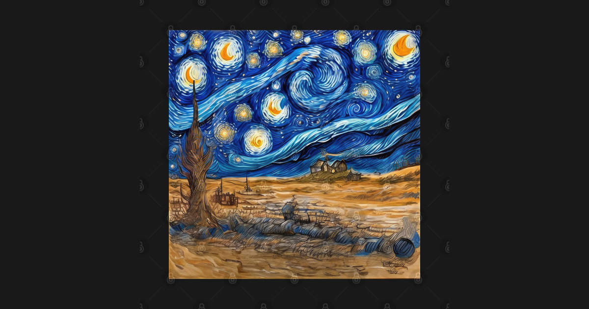 Starry Night Style - Starry Night - T-Shirt | TeePublic