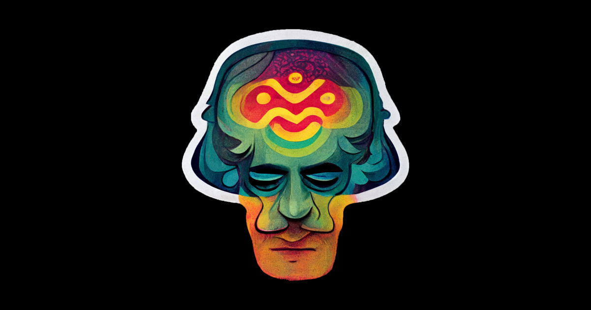 Trippy Head - Psychedelic - Sticker | TeePublic