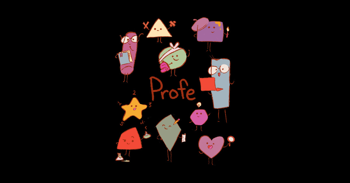 Profe Kawaii Shapes - Professor - Sticker | TeePublic