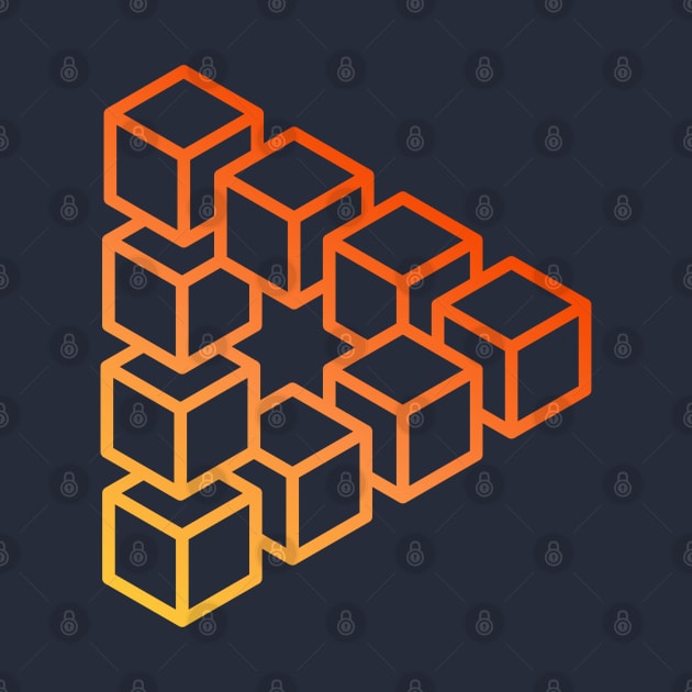 Strange Geometry - Steps (Outline) - Impossible Shape - T-Shirt | TeePublic