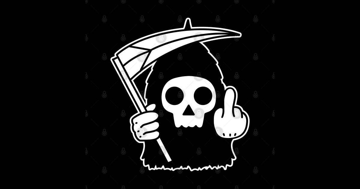 Cute Grim Reaper With Middle Finger - Grim Reaper Middle Finger ...
