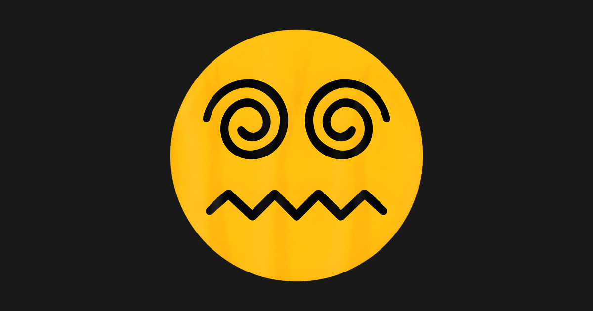 Emoticon Dizzy Face With Spiral Eyes - Funny Emoticon Face - T-Shirt ...