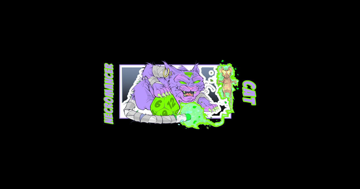 necromancer cat - Dnd - Sticker | TeePublic