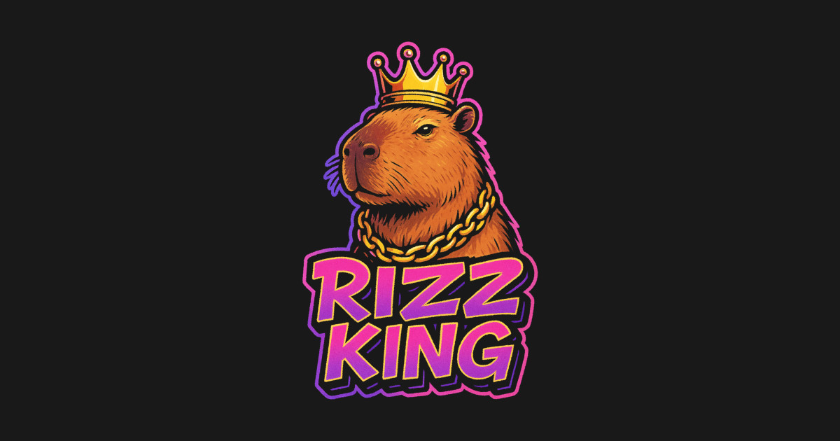 Rizz King Capybara – Cute Meme Mascot - Capybara - T-Shirt | TeePublic