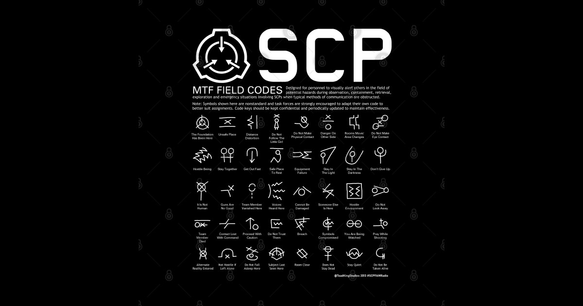 MTF Field Codes - Scp - Sticker | TeePublic