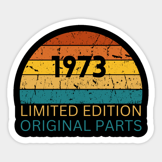 1973 Retro Vintage Birthday - Vintage - Sticker | TeePublic