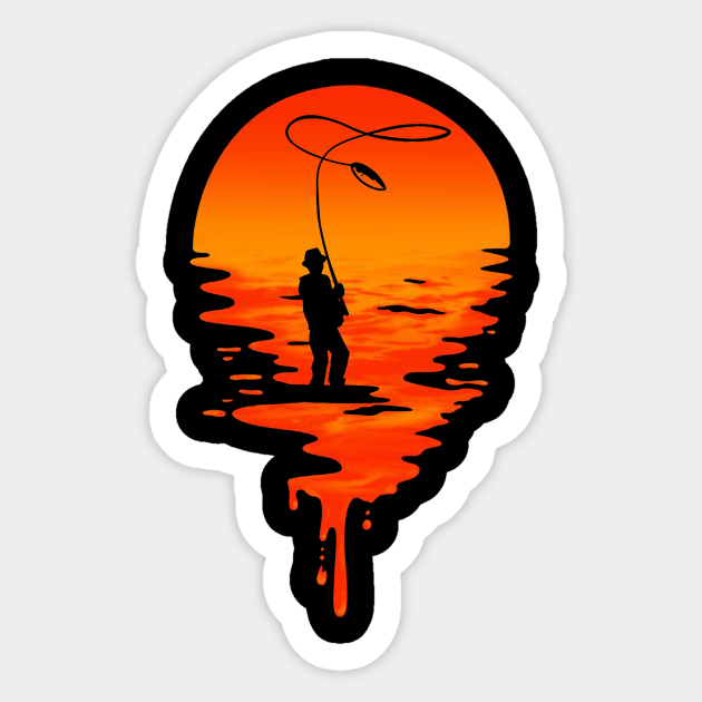 fishing - Fishing - Sticker | TeePublic