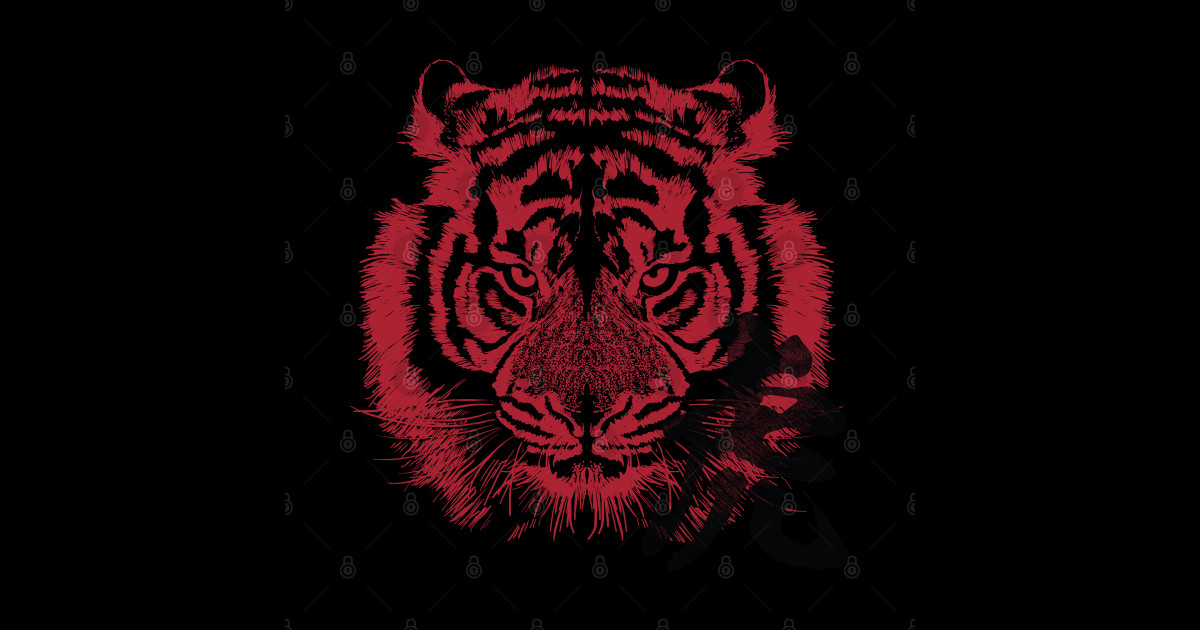 Japanese Tiger kanji calligraphy writing red and black - Japanese Tiger ...