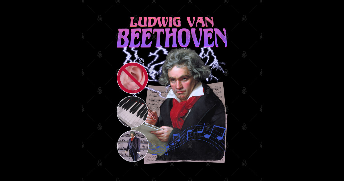 BEETHOVEN RAP TEE Ludwig Van Beethoven Cool Vintage Retro 90's Graphic ...