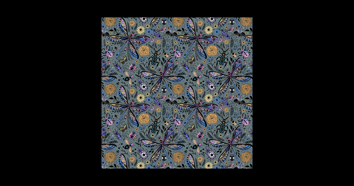 Doodle bugs on slater gray - Doodles - Sticker | TeePublic