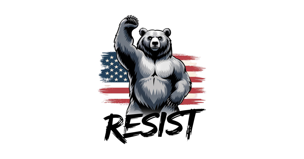 The Resist Bear USA Flag - The Resist Bear Usa Flag - T-Shirt | TeePublic