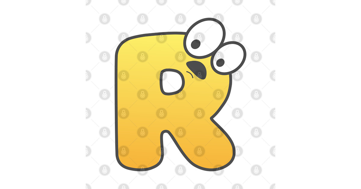 Letter R Yellow - Letter R - T-Shirt | TeePublic